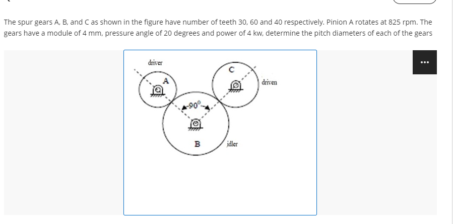 Solved The spur gears A, B, and C as shown in the figure | Chegg.com
