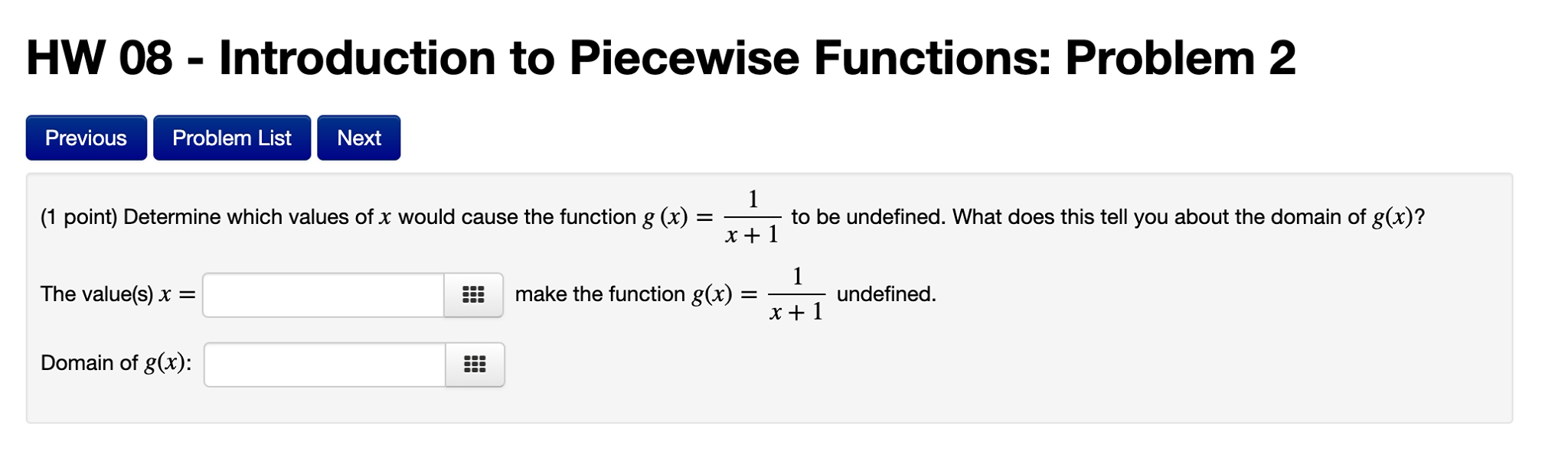 Solved HW 08 - Introduction to Piecewise Functions: Problem | Chegg.com