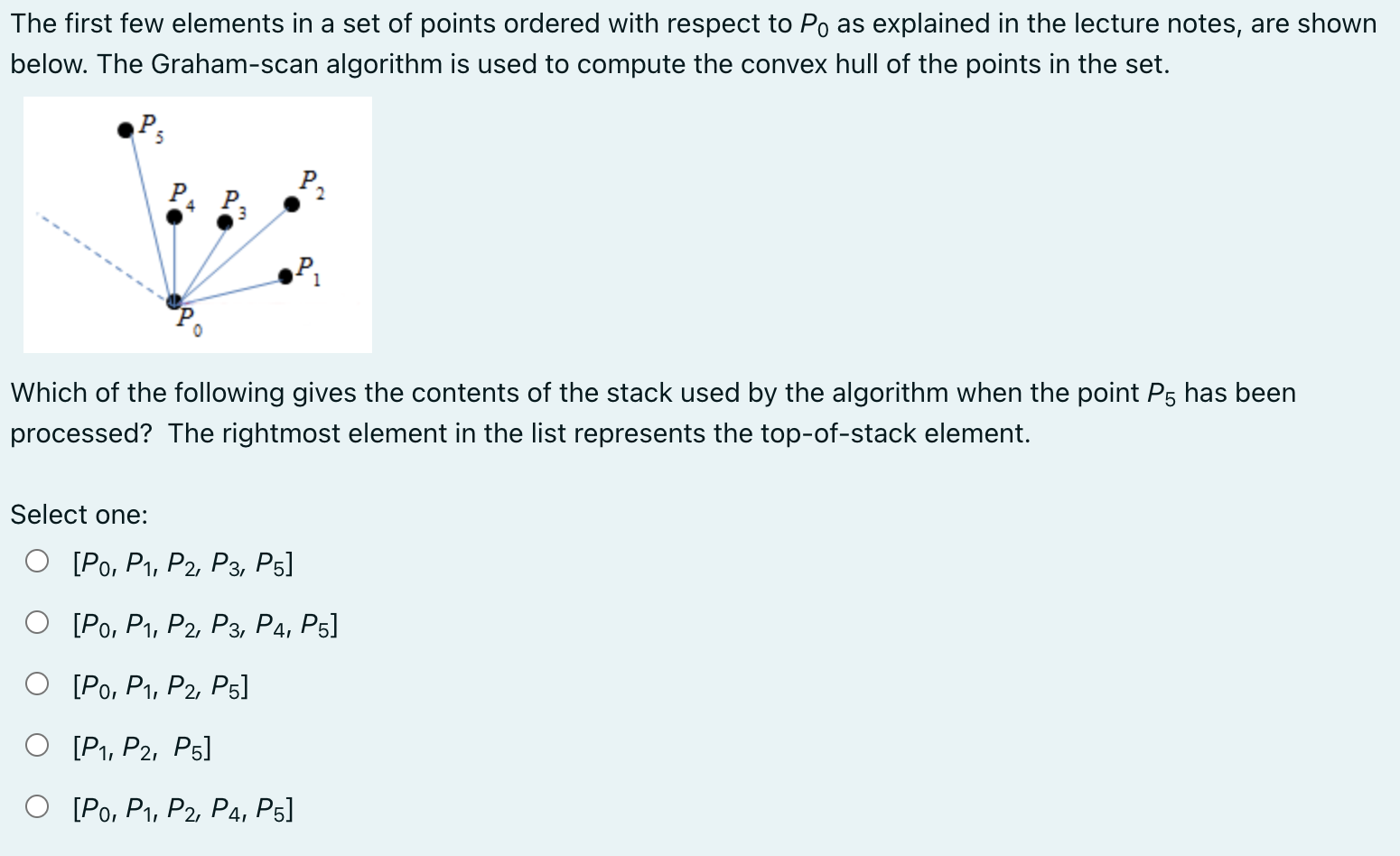 Solved The first few elements in a set of points ordered | Chegg.com