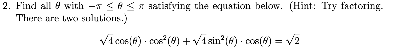 Solved 2. Find all & with - | Chegg.com