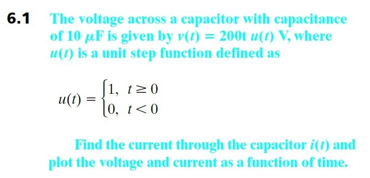 Solved The voltage across a capacitor with capacitance of | Chegg.com