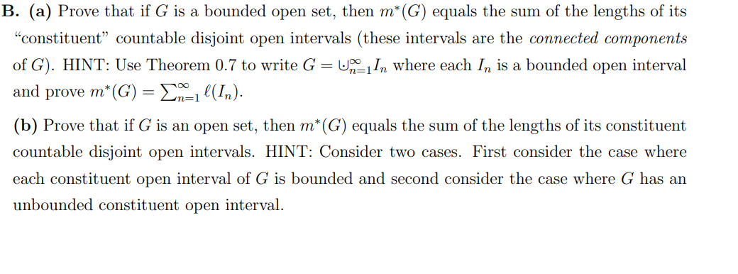 Solved B. (a) Prove that if G is a bounded open set, then | Chegg.com