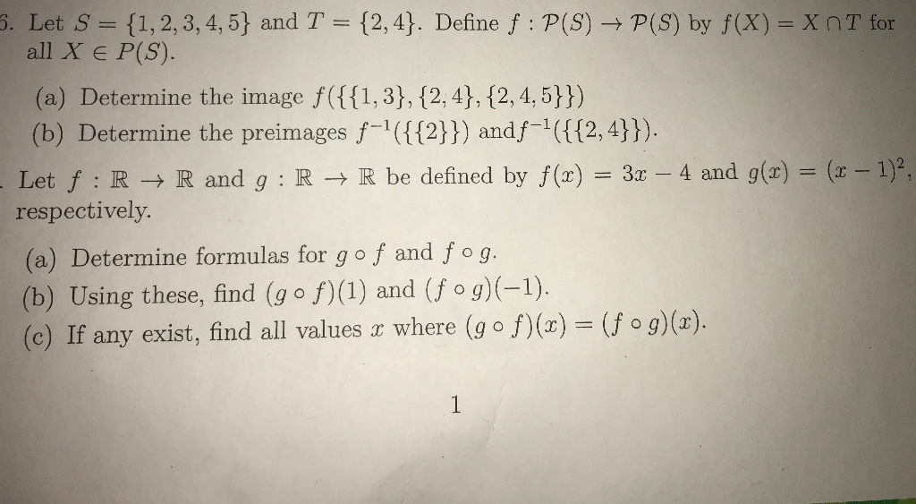 Solved 5. Let S = {1,2,3,4,5} and T = {2,4}. Define f : P(S) | Chegg.com