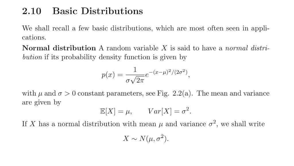 Solved 2.10 Basic Distributions We shall recall a few basic | Chegg.com