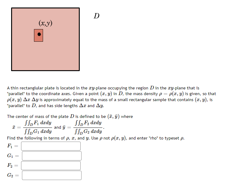 Solved D (x,y) A thin rectanglular plate is located in the | Chegg.com