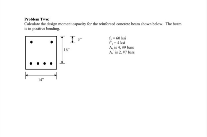 Solved Problem Two Calculate the design moment capacity for | Chegg.com