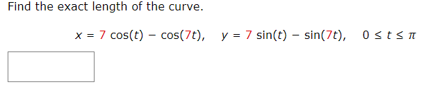 Solved Find the exact length of the curve. | Chegg.com