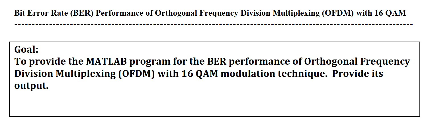 Solved Bit Error Rate (BER) Performance of Orthogonal | Chegg.com