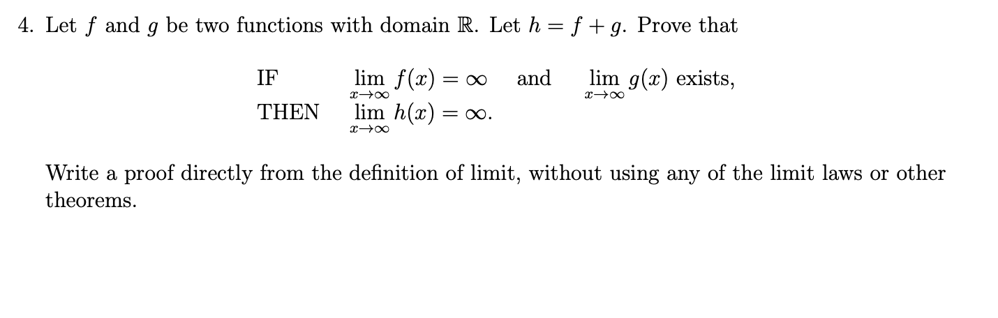 Solved PLEASE PROVE USING LIMIT DEFINTION, AND NOT USING | Chegg.com