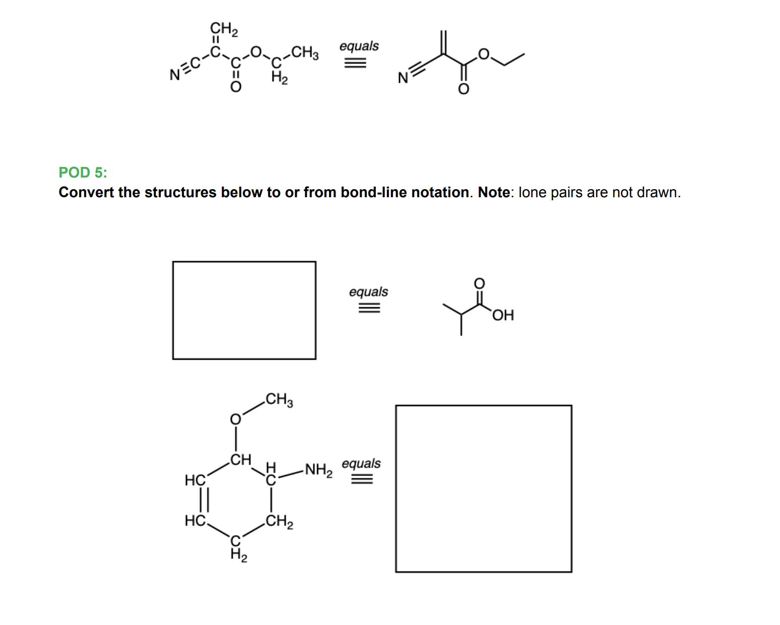 Solved POD 5:Convert the structures below to or from | Chegg.com