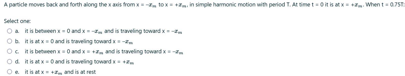 Solved A particle moves back and forth along the x axis from | Chegg.com