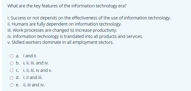 Solved What are the key features of the information | Chegg.com