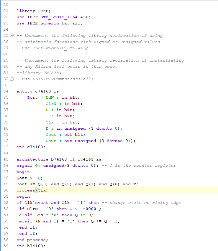 Solved 20 21 library IEEE; 22 use IEEE.STD_LOGIC_1164.ALL; | Chegg.com