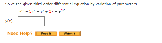 Solved Solve The Given Third Order Differential Equation By