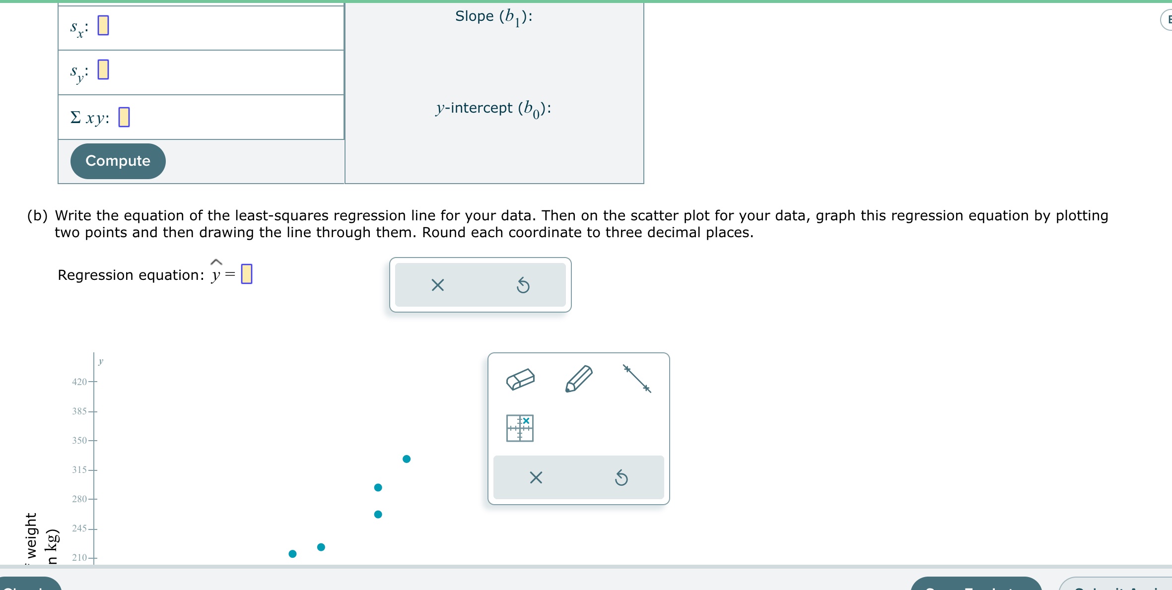 Solved (c)Use your regression equation to predict the weight | Chegg.com