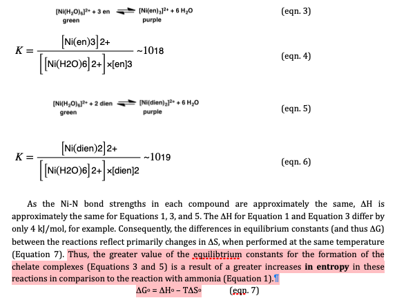 Figure 1: Products of reaction of NH3, en, and dien | Chegg.com