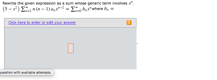 Solved Rewrite the given expression as a sum whose generic | Chegg.com