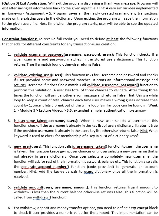 Solved IT109- Final Project Simple Banking Application The | Chegg.com