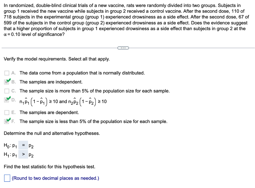 Solved Calculate the Test Statistic and P-Value for the | Chegg.com