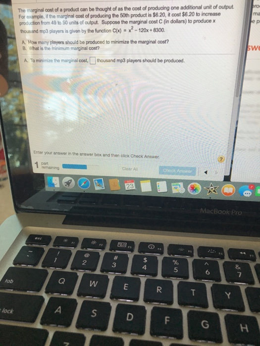 Solved he marginal cost of a product can be thought of as | Chegg.com