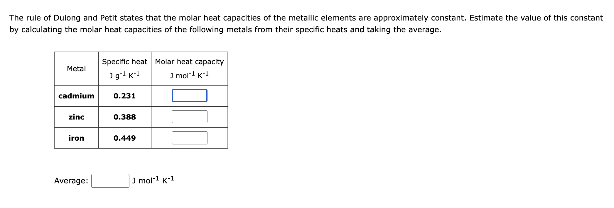 Solved y calculating the molar heat capacities of the | Chegg.com