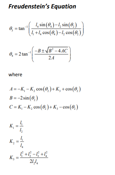 Solved a) Find e and , for the four-bar mechanism shown in | Chegg.com