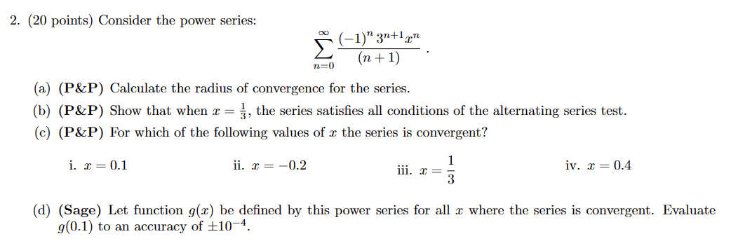Solved P&P means answer with pen and paper. Sage means | Chegg.com