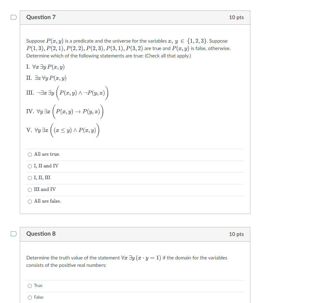 Solved Suppose P(x,y) is a predicate and the universe for | Chegg.com Solved Suppose P(x,y) is a predicate and the universe for | Chegg.com