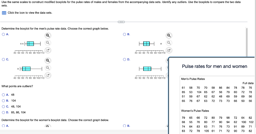 [Solved]: sets. Click the icon to view the data sets. Dete