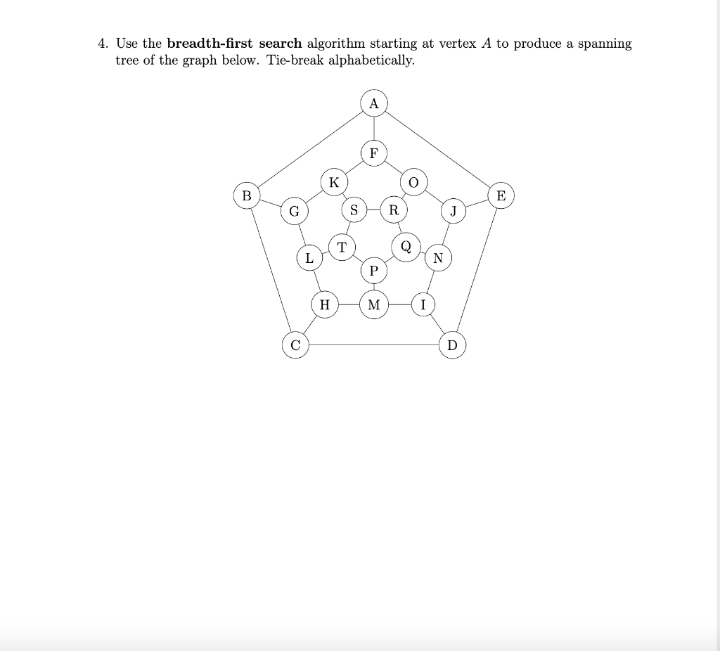 4 Use The Breadth First Search Algorithm Starting At