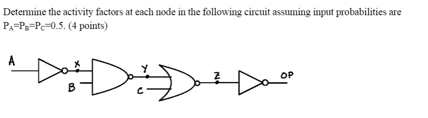Solved Determine the activity factors at each node in the | Chegg.com