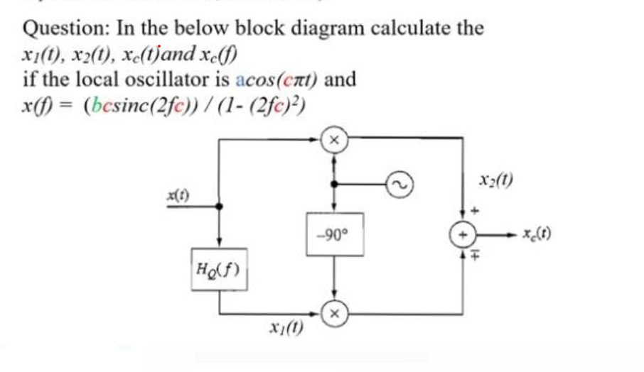 Solved Question: In the below block diagram calculate the | Chegg.com