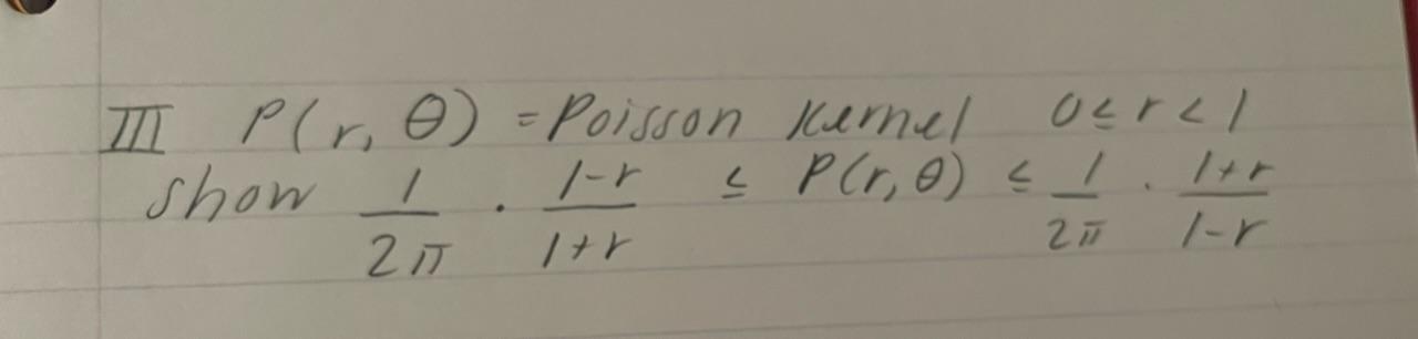 Solved II P(r,θ)= Poisson kernel 0≤r