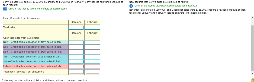 Solved Berry expects total sales of $359,000 in January and | Chegg.com