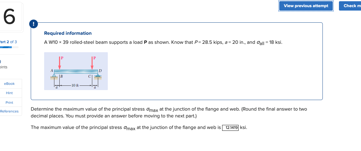 Solved View previous attempt Check m 6 ! Required | Chegg.com