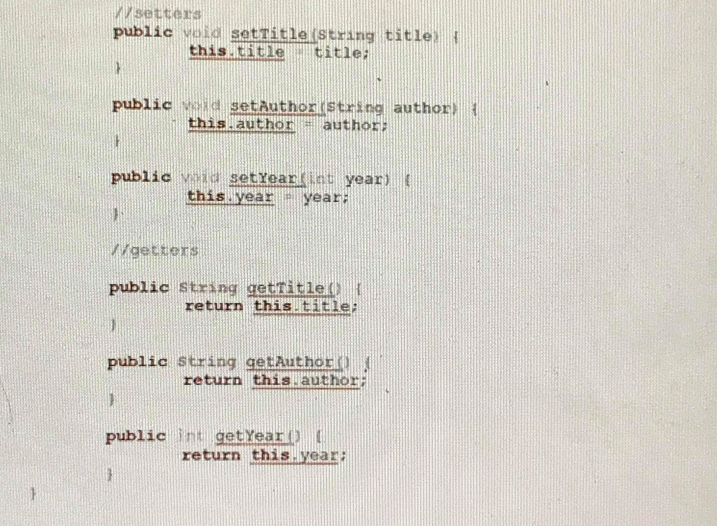 Solved public class Book ! /fields private String title: | Chegg.com