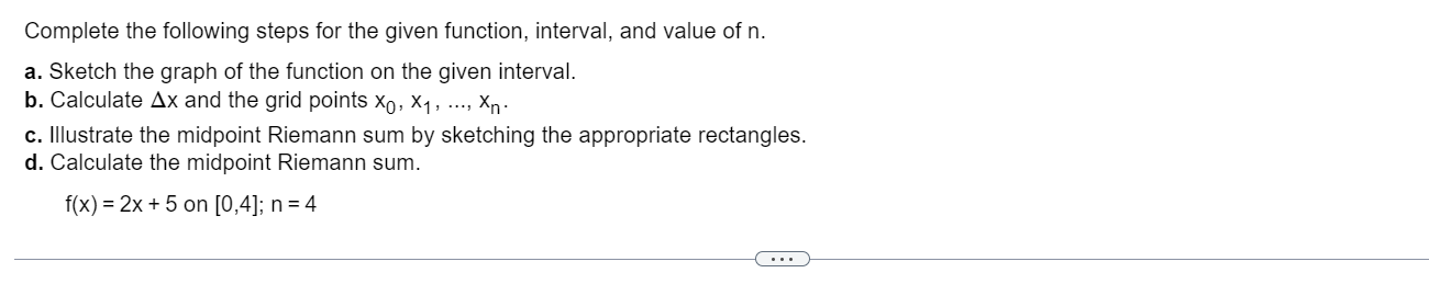 Solved Complete the following steps for the given function, | Chegg.com