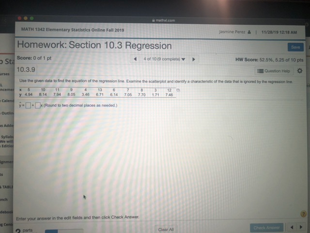 Solved math.com MATH 1342 Elementary Statistics Online Fall | Chegg.com