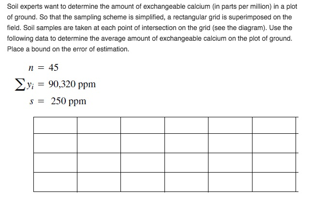 Solved Soil experts want to determine the amount of | Chegg.com