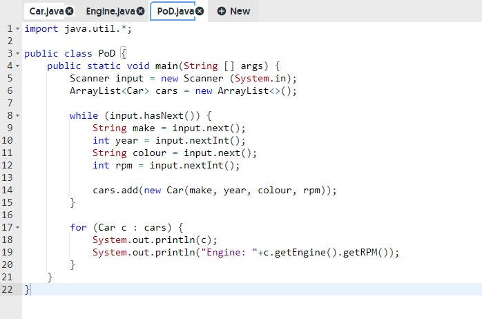 Solved Instructions This PoD is focused on "has-a" | Chegg.com
