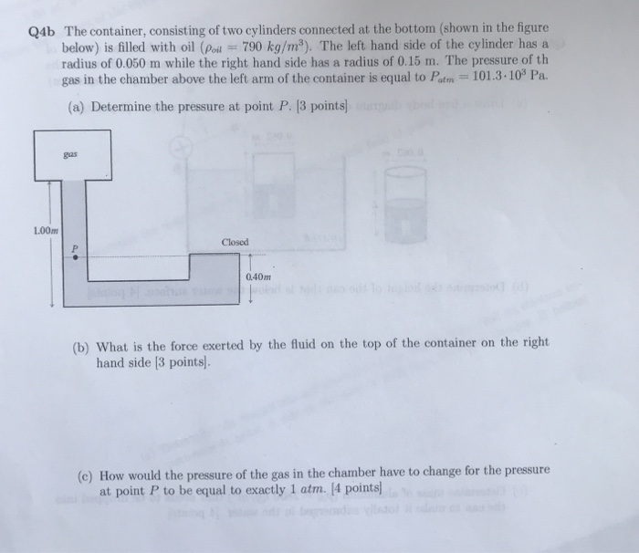 Solved The container, consisting of two cylinders connected | Chegg.com
