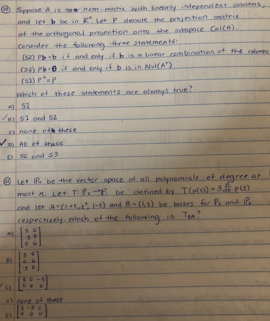Solved Suppose A is ane nxm-matix with linearly independent | Chegg.com