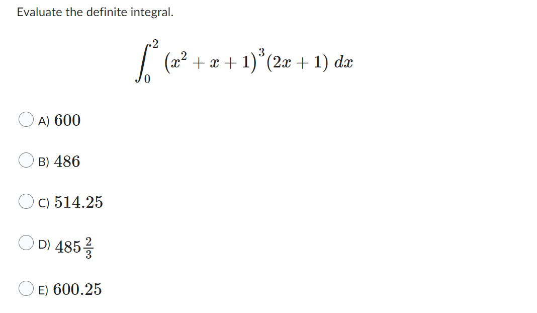 Solved Evaluate the indefinite integral. ∫x(x2+1)3dx A) | Chegg.com
