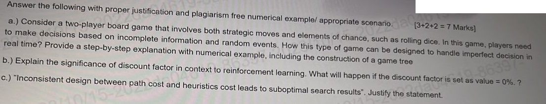 Solved Answer the following with proper justification and | Chegg.com
