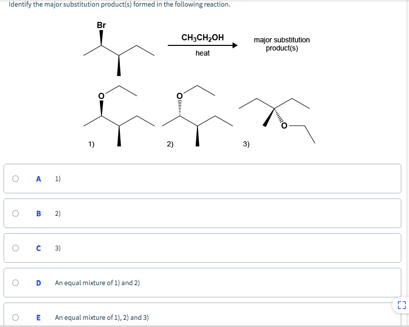 Solved Identify the major substitution product(s) formed in | Chegg.com