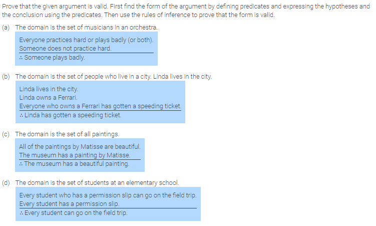 Solved Prove that the given argument is valid. First find | Chegg.com