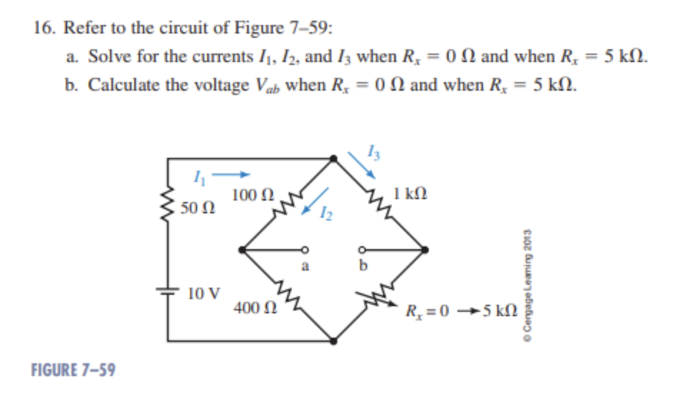 Solved 16. Refer to the circuit of Figure 7-59: a. Solve for | Chegg.com