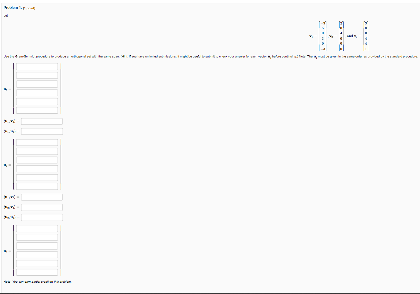 Solved Problem 1. (1 point) Let | Chegg.com