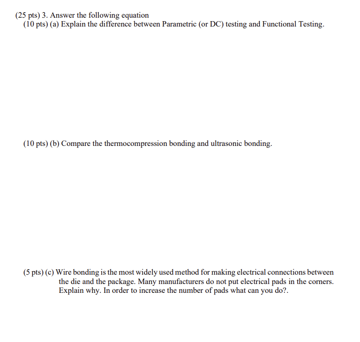 Solved (25 pts) 3. Answer the following equation (10 pts) | Chegg.com