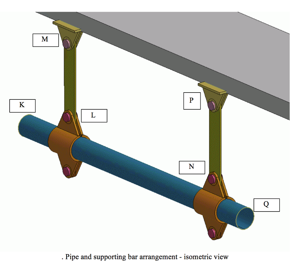 Solved . Pipe and supporting bar arrangement - isometric | Chegg.com